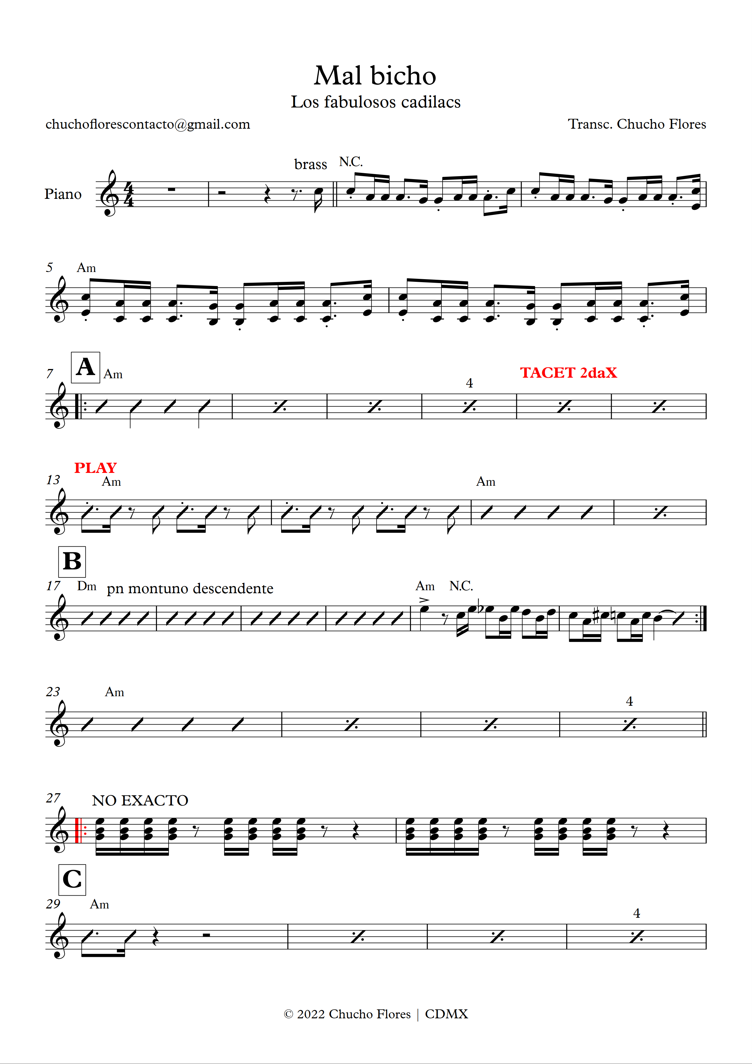 Mal bicho - Los fabulosos cadillacs - Chucho Flores Music